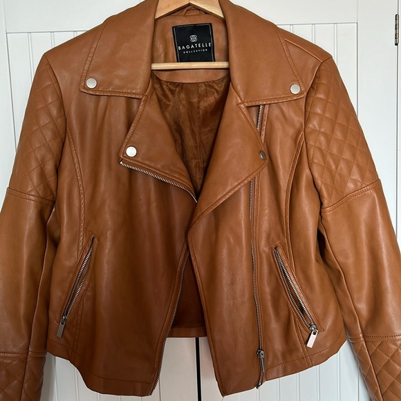 bagatelle | Jackets & Coats | Whiskey Colored Leather Motorcycle Jacket ...